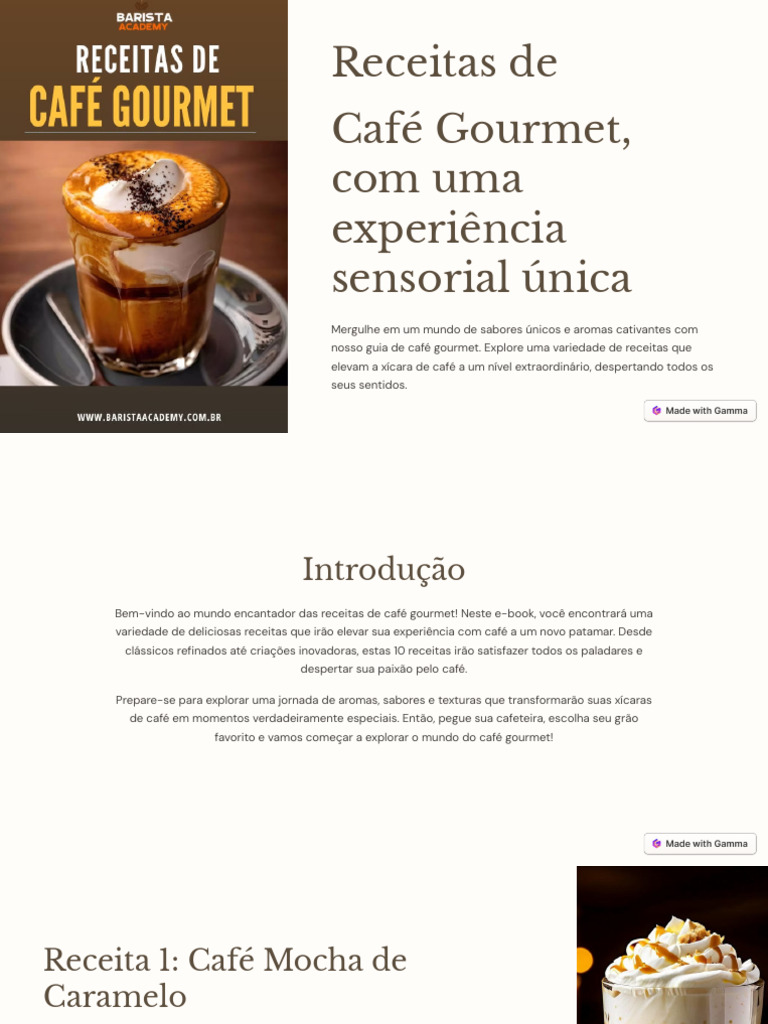 E-Book Barista Academy - Receitas de Café Gourmet | PDF | Chocolate | Café