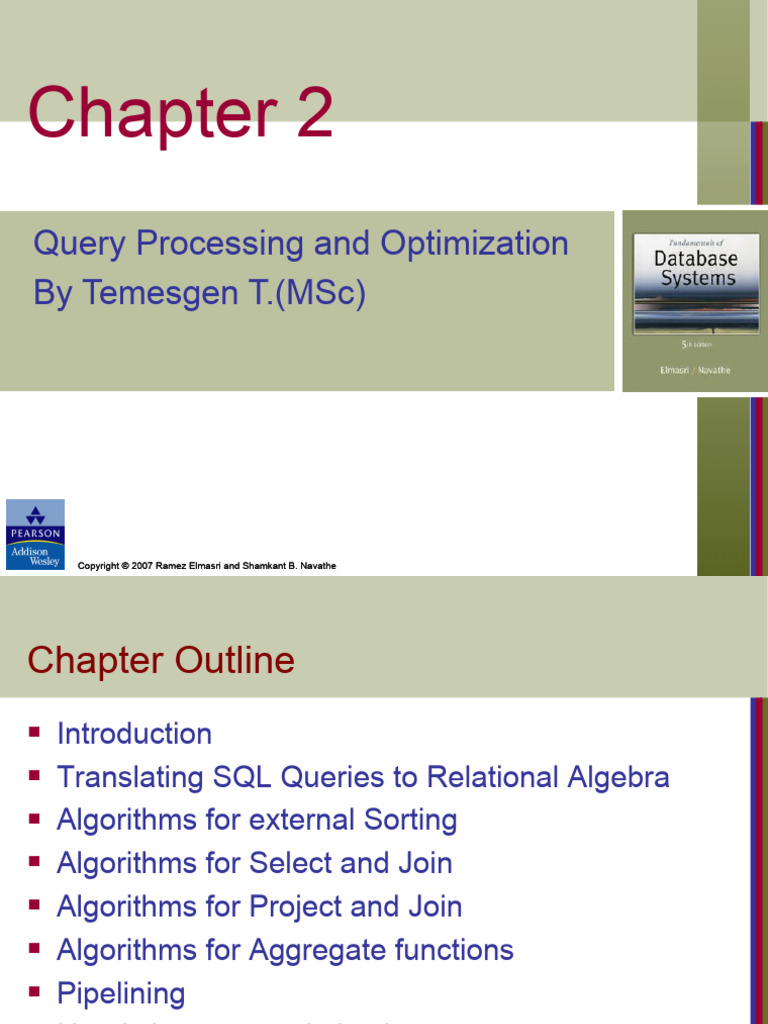 Chapter 2 Query Processing Pdf Relational Model Databases 