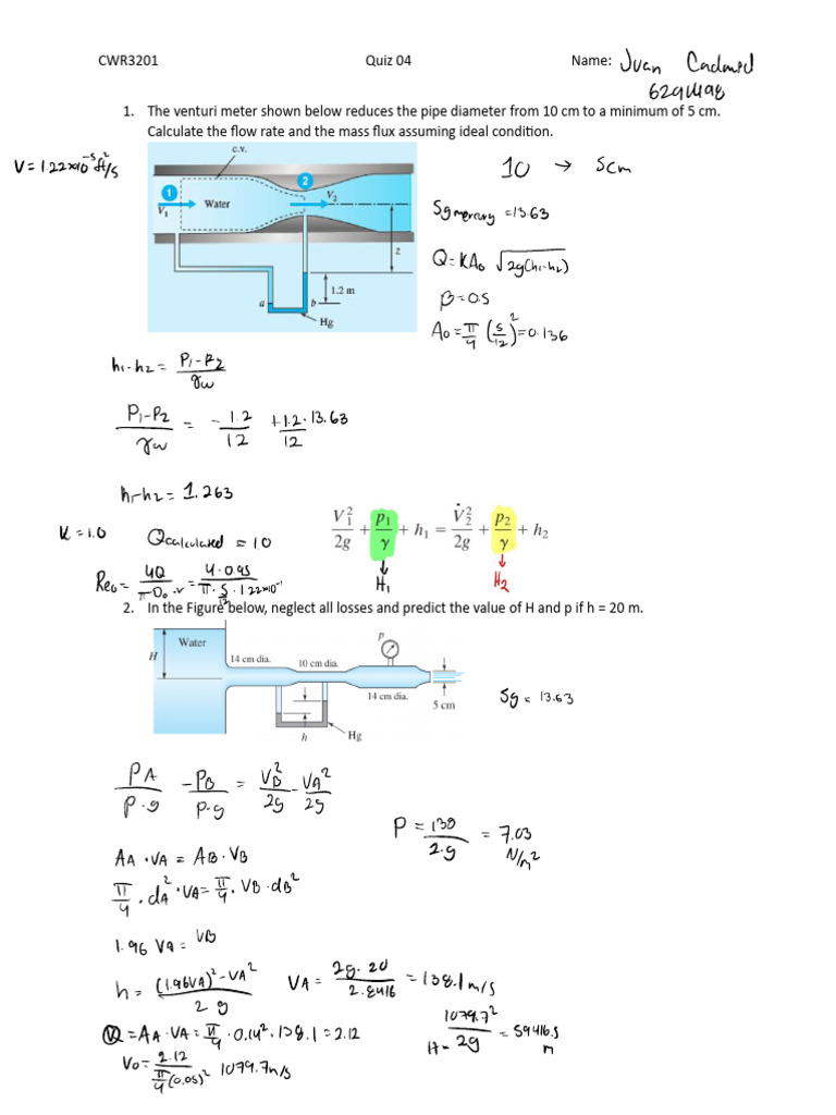 Mechanics of Fluids Q4 | PDF | Applied And Interdisciplinary Physics | Mechanics