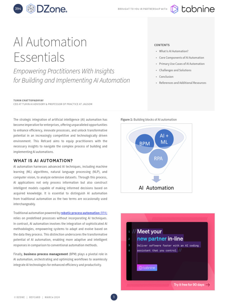Sponsored DZ RC 394 Ai Automation Essentials 2024 | PDF | Artificial Intelligence | Intelligence ...
