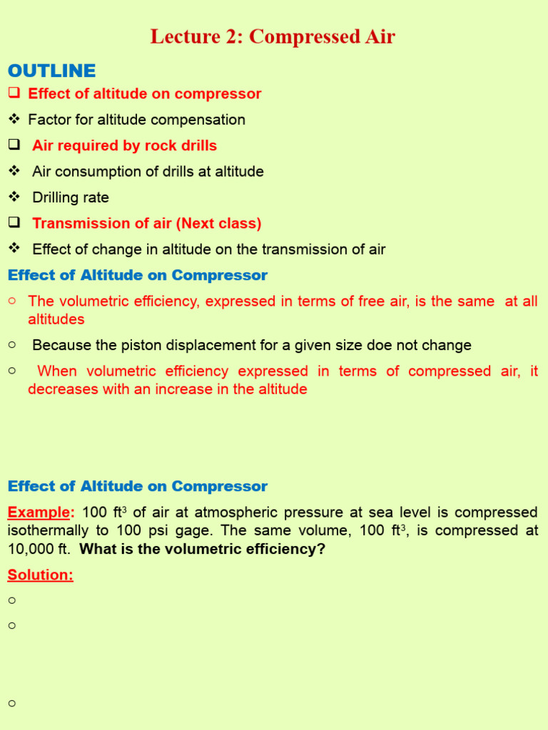 Lect 2 Compressed Air Stud | Download Free PDF | Altitude | Drill