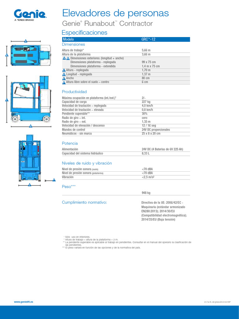 Especificaciones Tecnicas GRC 12 | PDF