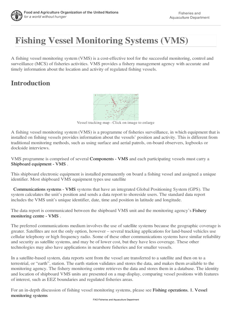FAO Fisheries & Aquaculture - Fishing Vessel Monitoring Systems (VMS) | PDF | Science & Mathematics
