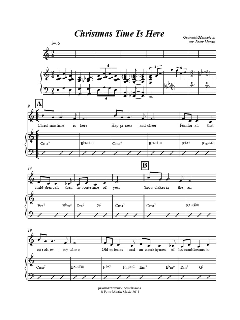 Christmas Time Is Here Piano Sheet | PDF | Christmas Traditions ...