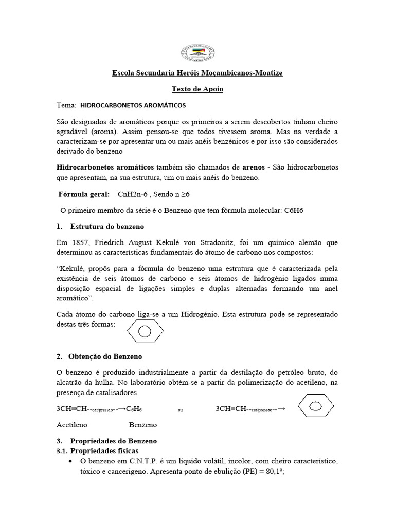 Hidrocarbonetos Aromaticos | PDF | Benzeno | Aromaticidade
