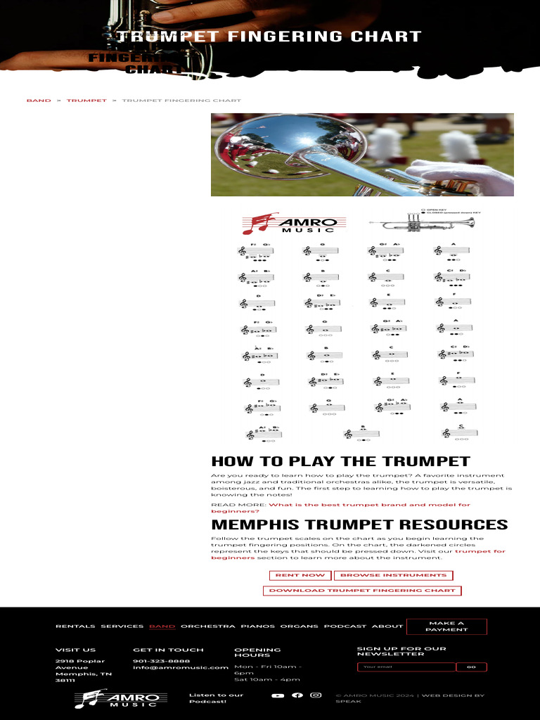 Trumpet Fingering Chart Guide | PDF