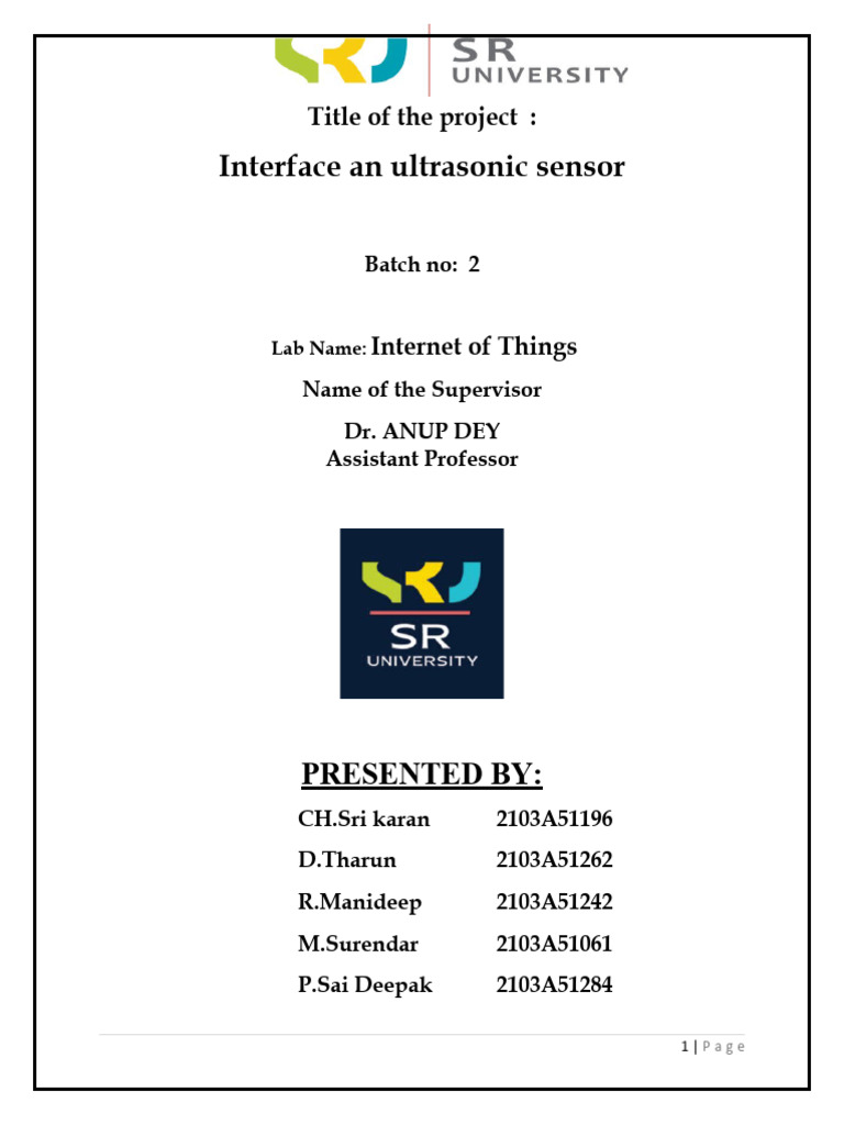 Sample Document For Hardware Project-IOT Lab-Dr. Anup Dey | PDF ...