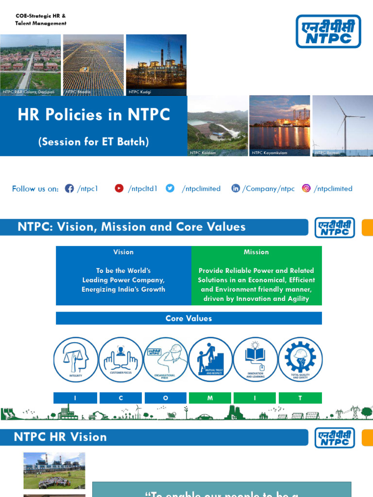 NTPC HR Policies and Benefits Overview | PDF | Employment | Hospital
