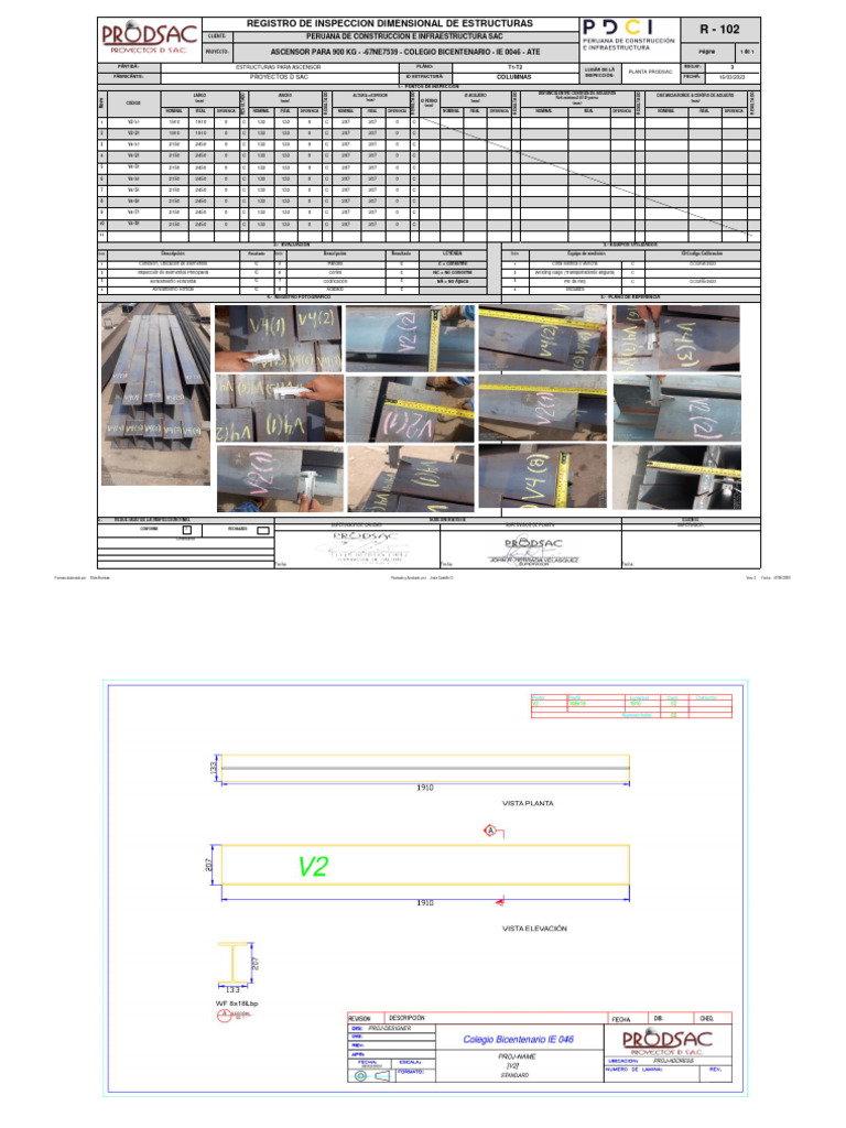 R - 102 - Registro de Inspeccion Dimensional de Estructuras V2-V4 ...