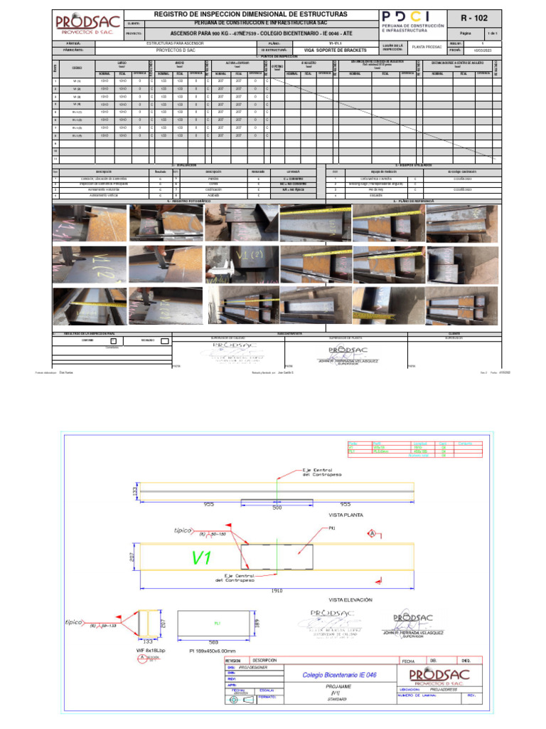 R- 102 - Registro de inspeccion Dimensional de estructuras V1 -V1.1 | PDF
