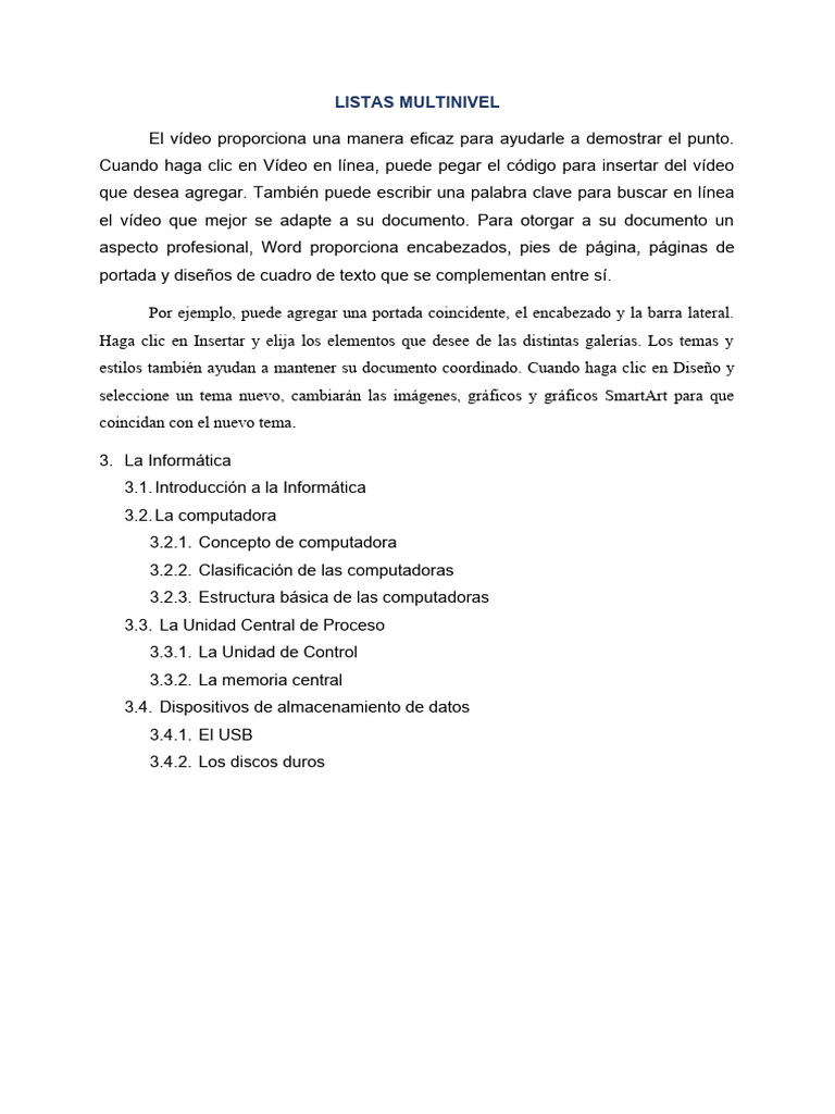 Listas Multinivel | PDF | Hardware de la computadora | Periférico