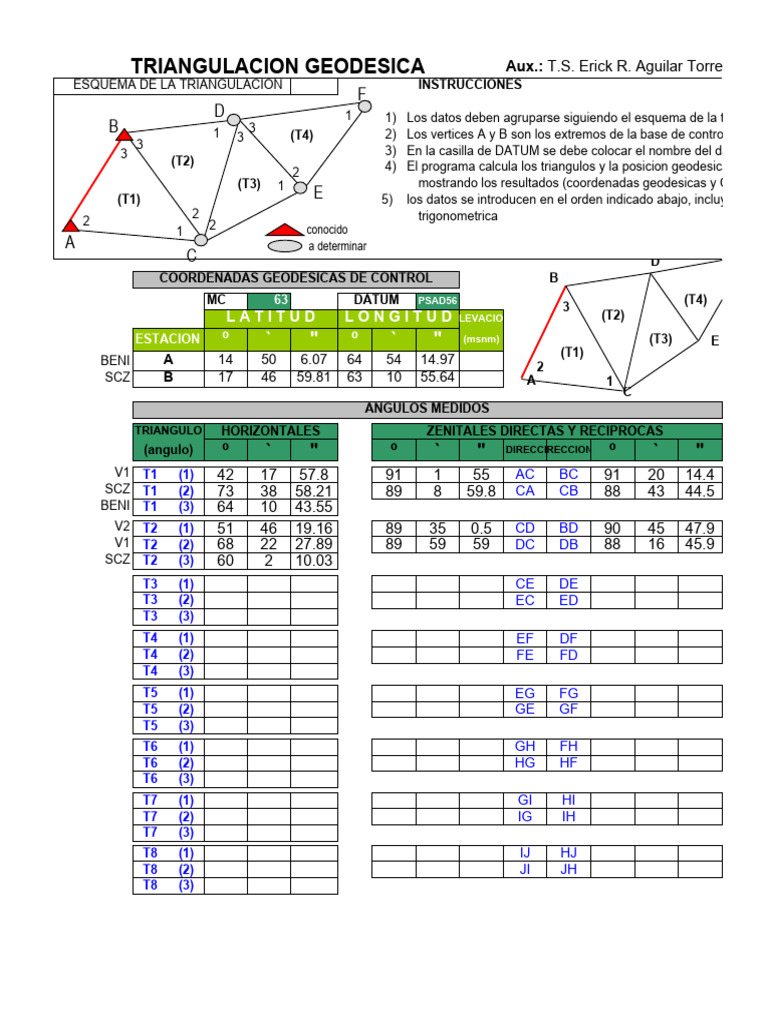 Proyecto Geodesia 1-2021 (B) | PDF | Triángulo | Ángulo
