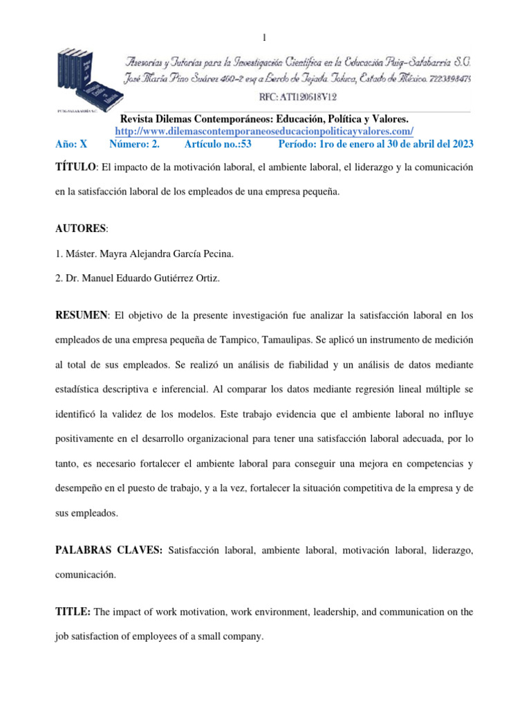 Articulo 1 | PDF | Escala Likert