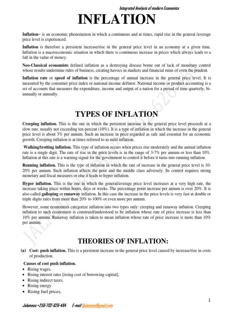 INFLATION | PDF | Cost Of Living | Inflation