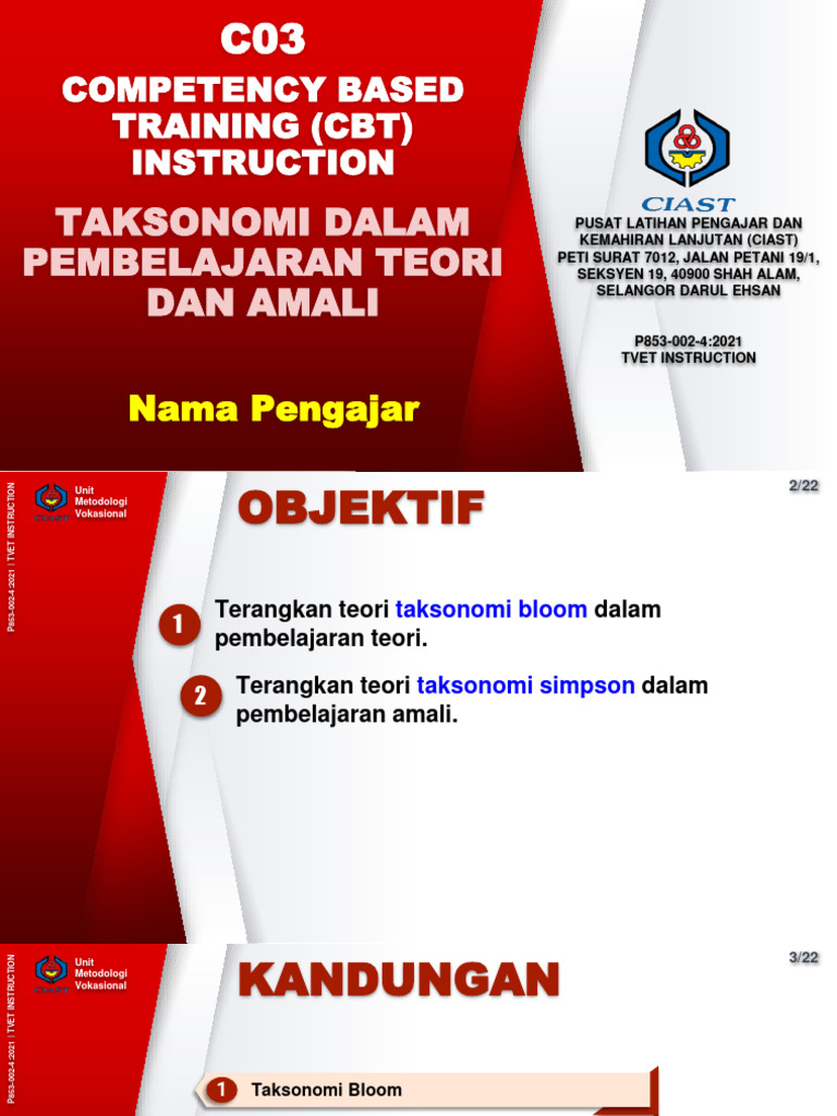 c03 Taksonomi Dalam Pembelajaran Teori Dan Amali | PDF