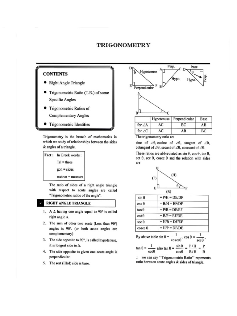 Trigonometry 1 | PDF | Trigonometric Functions | Trigonometry
