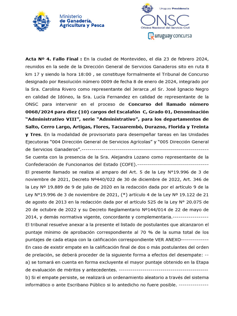 Acta N - 4 | PDF | Gobierno