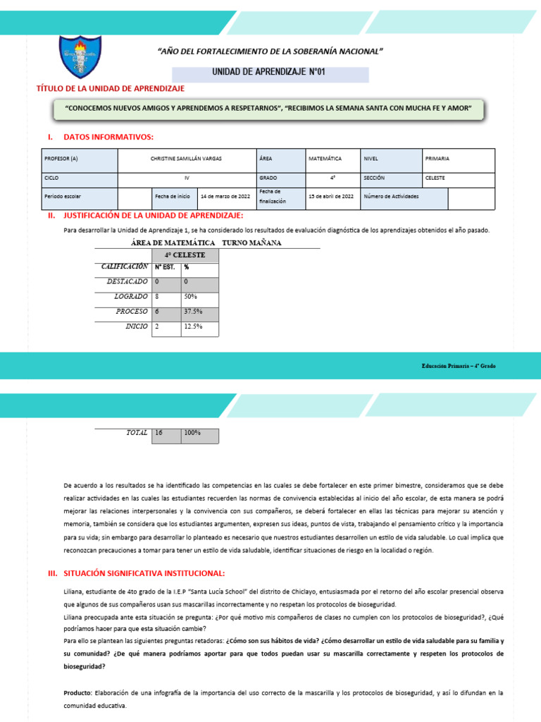 Experiencia de Aprendizaje N°02 | PDF | Geometría | Evaluación