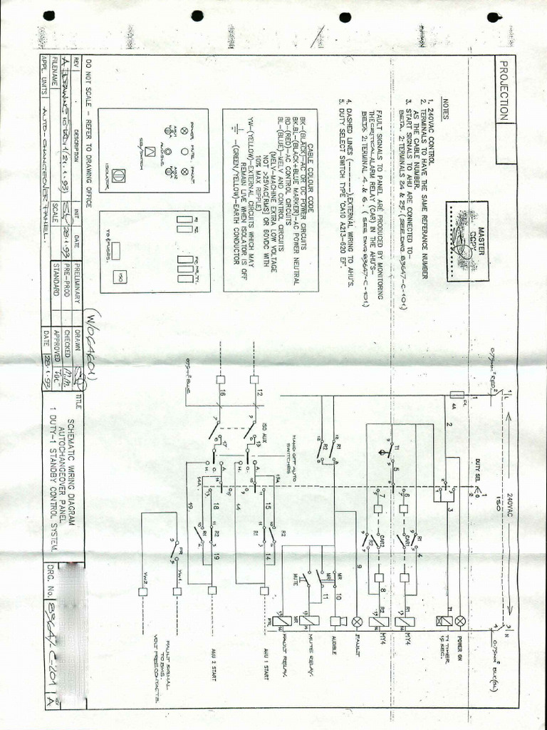 Schematic Wiring Diagram Autochangeover Panel 1 Duty 1 Standby Control ...