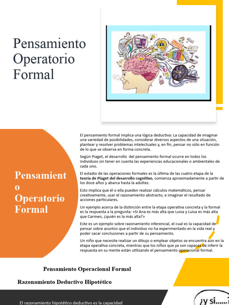 Pensamiento Operatorio Formal | PDF | Pensamiento | Science
