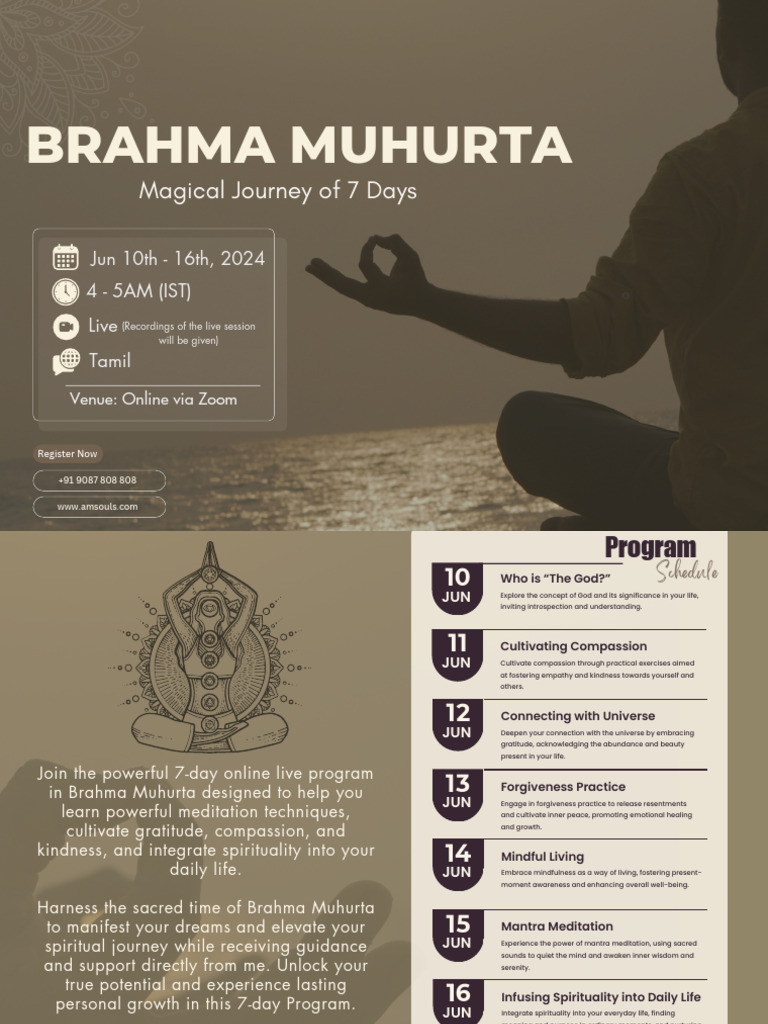 Brahma Muhurta 7-Day Online Program | PDF | Meditation | Mindfulness