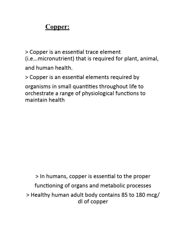 Copper | Download Free PDF | Copper | Anemia