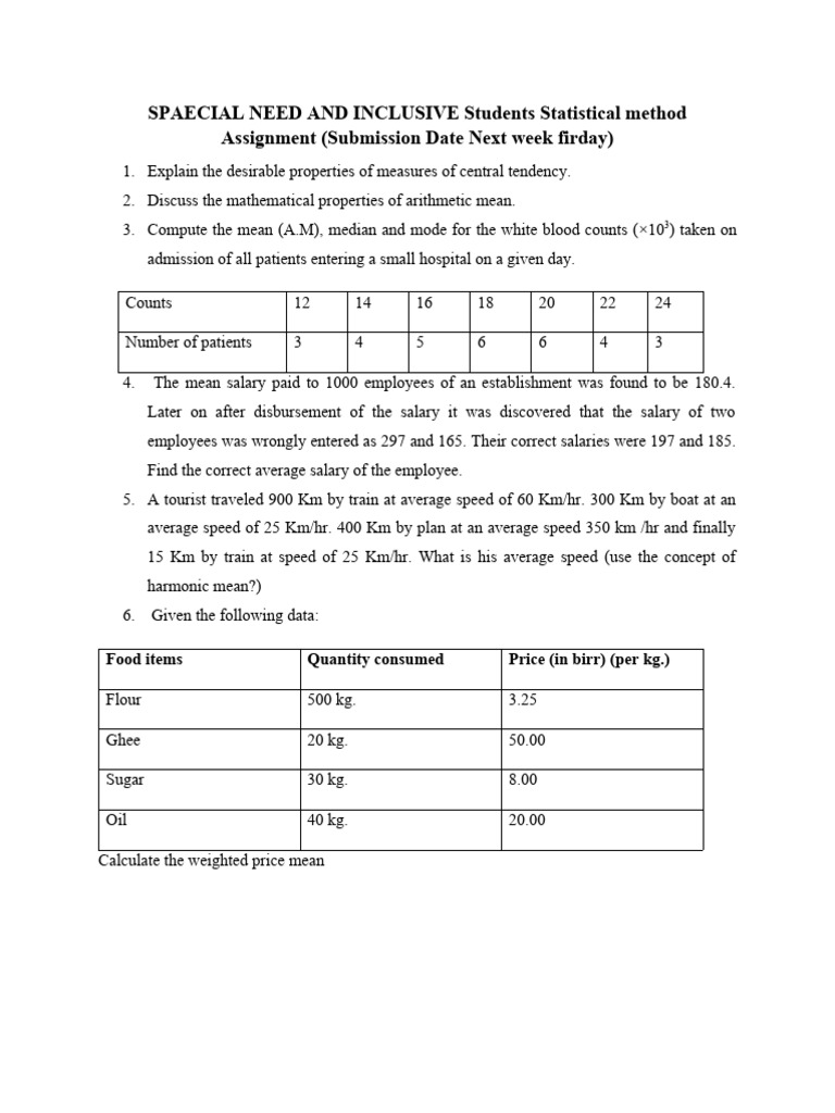 Assignment 1 Pdf Arithmetic Mean Mode Statistics 6937