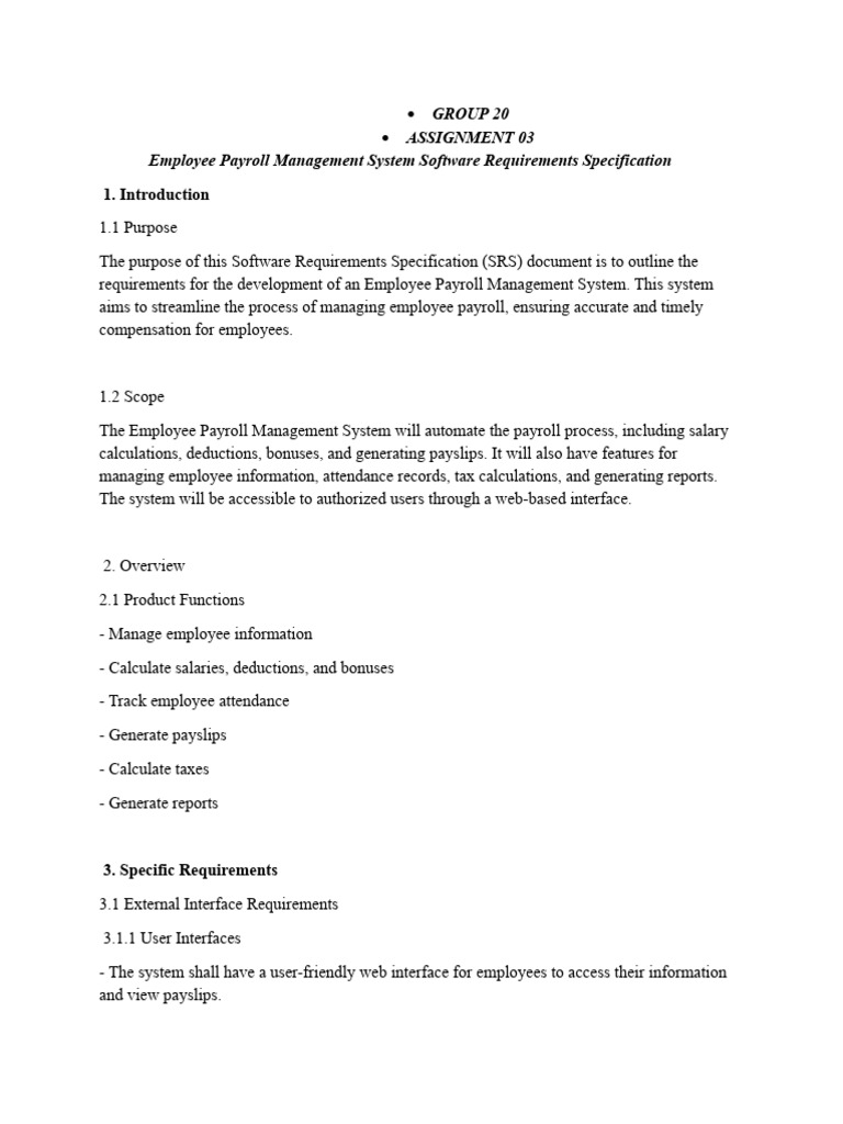Assignment 03 Srs | PDF | Payroll | Computer Security