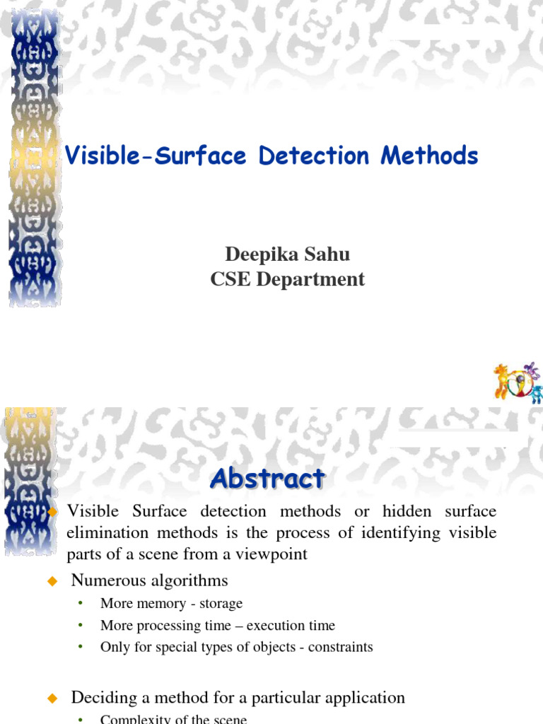 Module V Visible Surface Detection Methods Pdf Graphics Computer Graphics