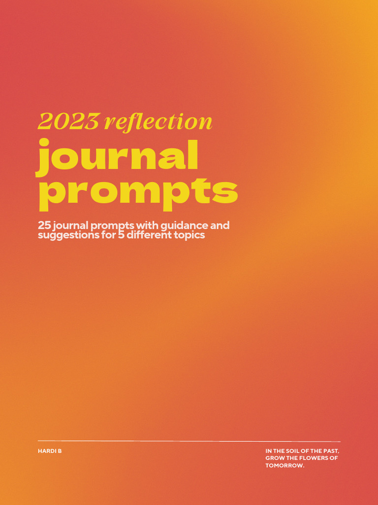 2023 Reflection Journal Prompts Guide | PDF | Mental Health | Personal ...