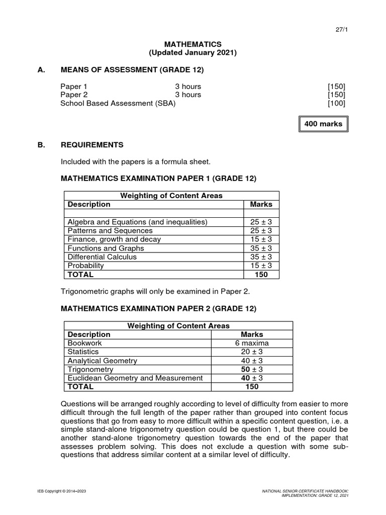 Mathematics 2024 (Updated Jan 2021) | PDF | Trigonometry | Mathematics