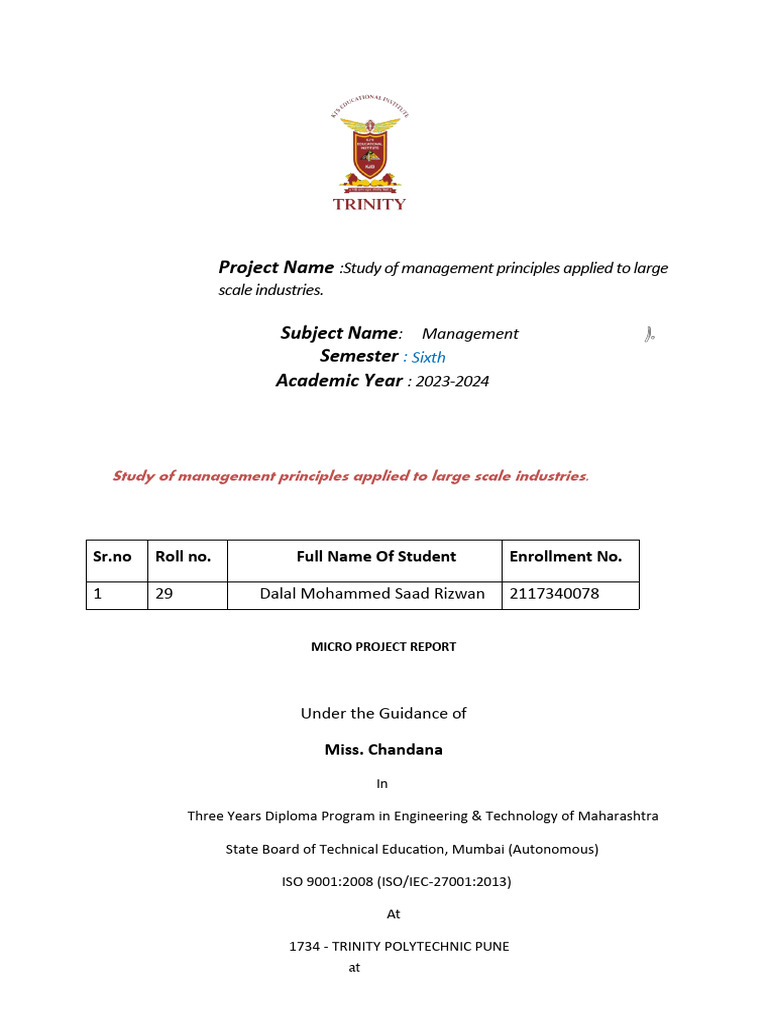 MGT Micro Project 1 | PDF | Business | Economies