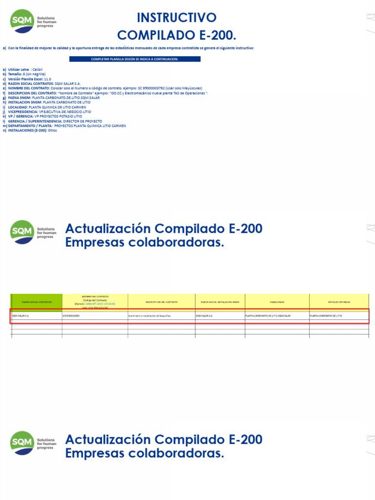 Instructivo para Completar Compilado E-200 | PDF