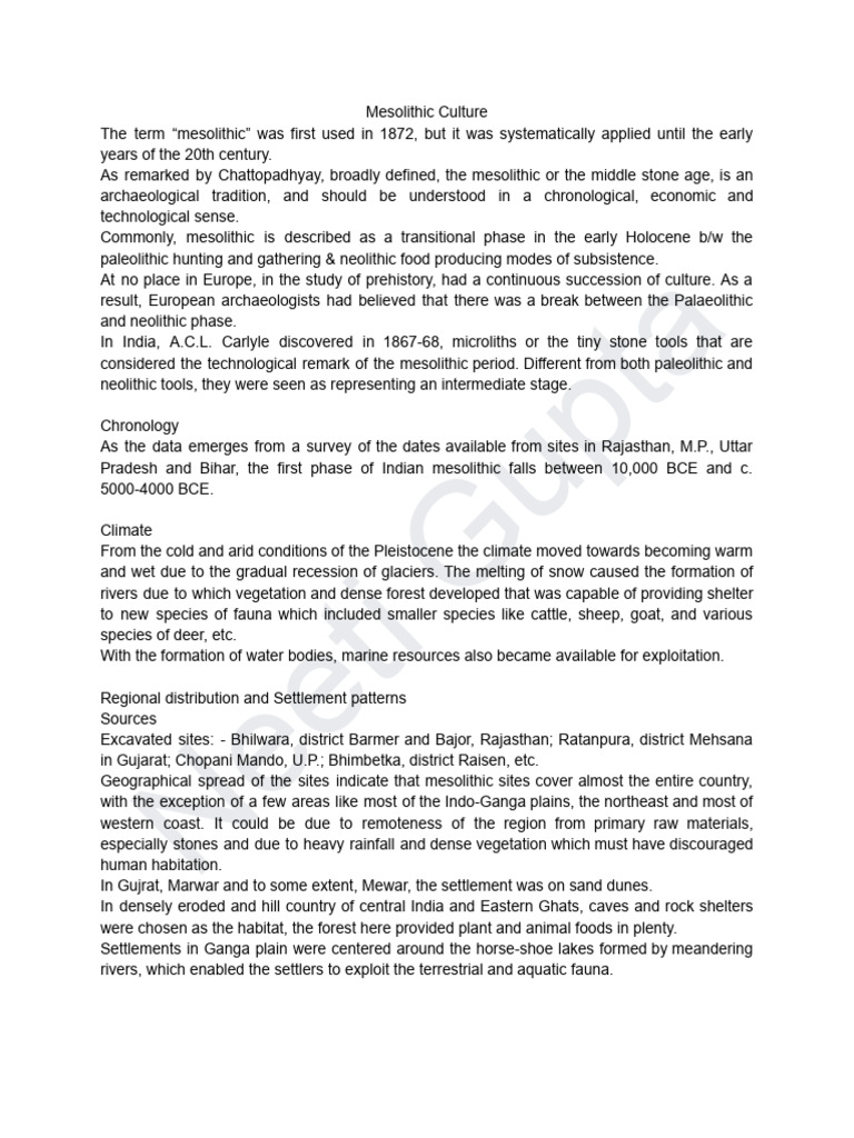 Mesolithic | PDF | Paleolithic | Hunter Gatherer