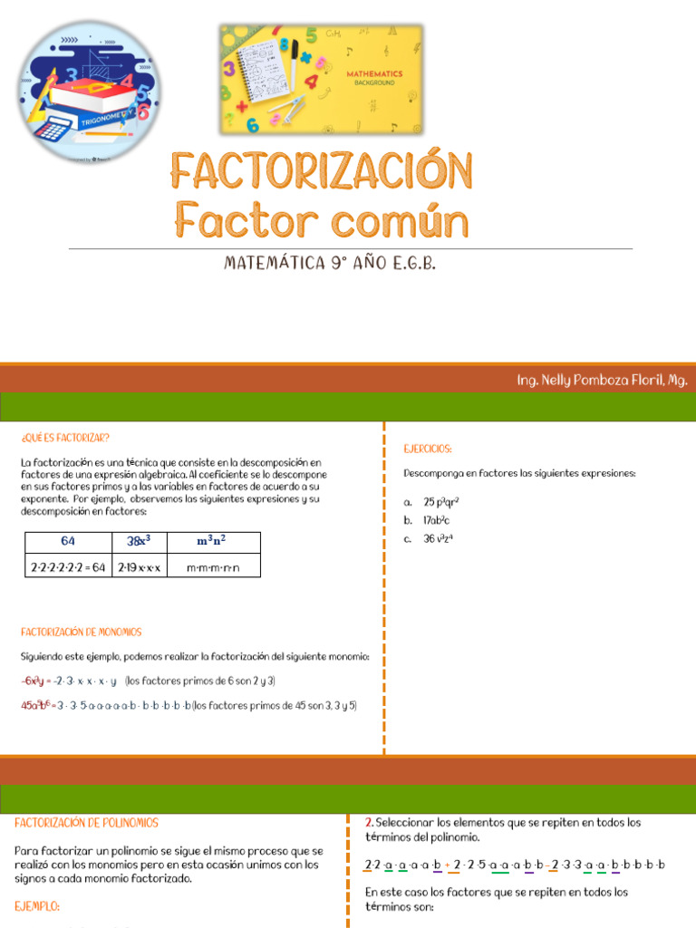 9° - Factor Común | PDF