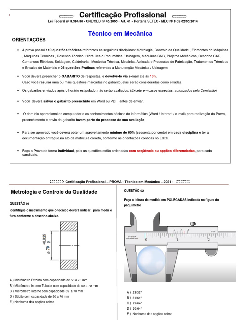 Prova de MECANICA - 02 - 12 - 2023 | PDF | Máquinas | Pistão