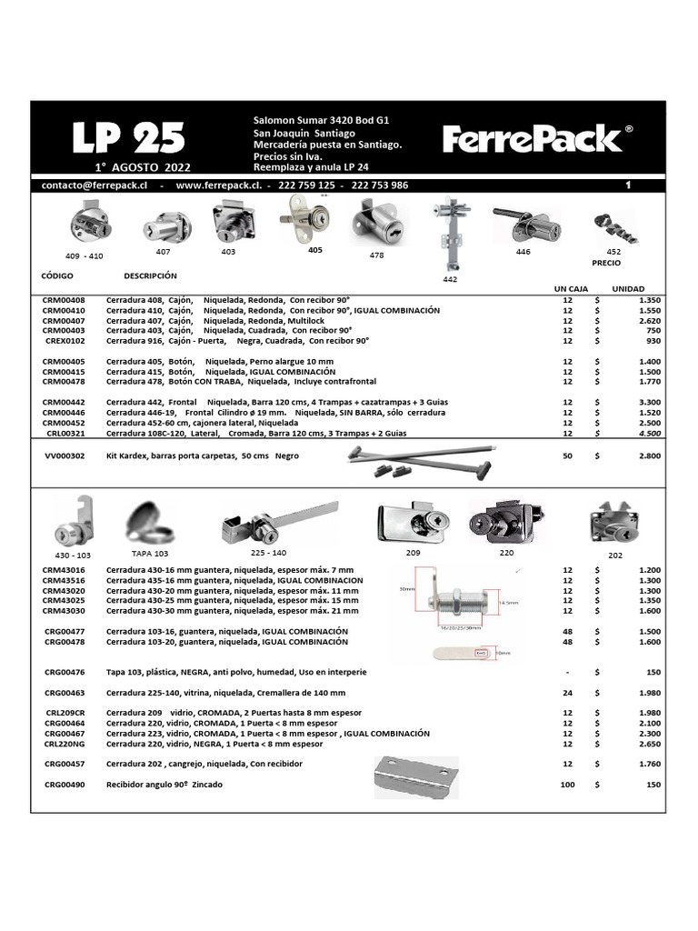 Ferrepack LP 25 | PDF | Seguridad física | Tecnología de seguridad
