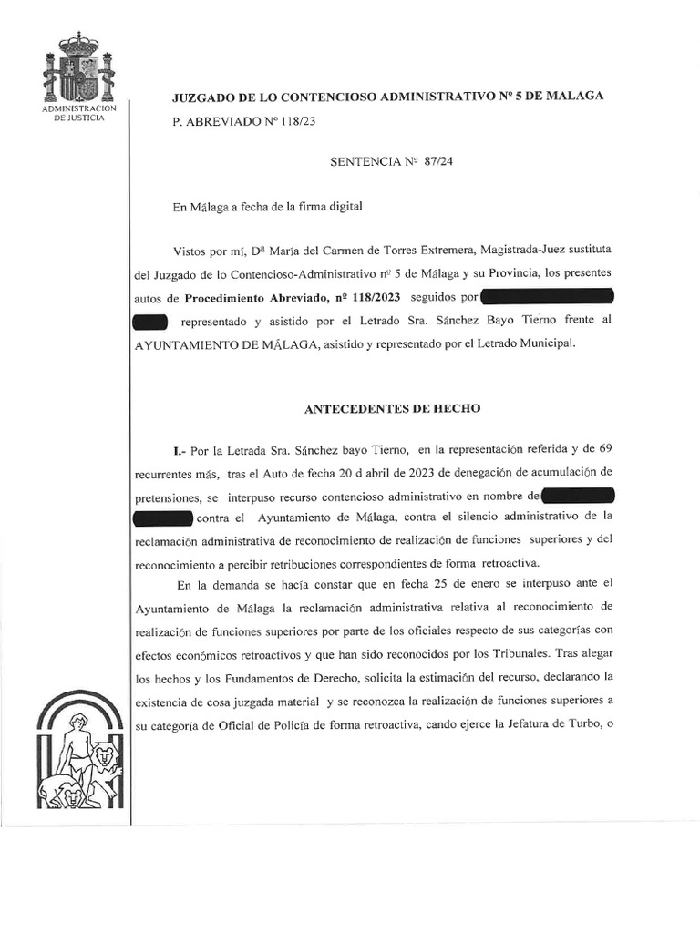 Sentencia N 87 24 Pa 118 23 Jca 5 | PDF