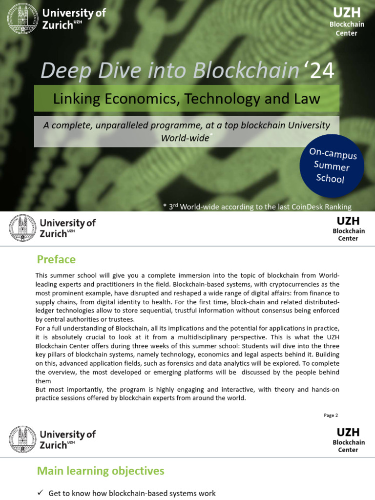 CourseDescription DeepDiveIntoBlockchain 2024-ONCAMPUS Compressed-1 | PDF | Cryptocurrency