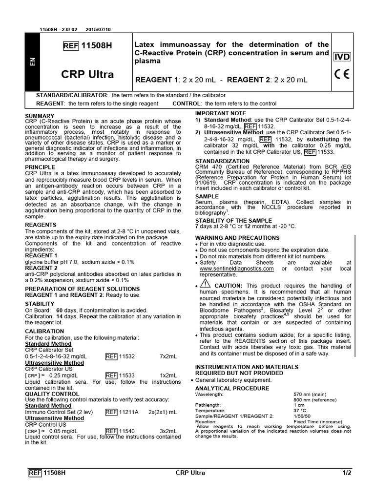 CRP Sentinel | PDF | C Reactive Protein | Diseases And Disorders