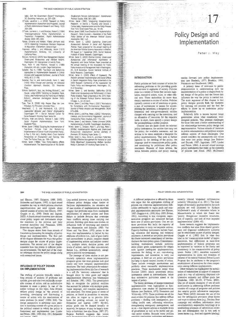 May. Policy Design and Implementation | PDF | Policy | Taxes