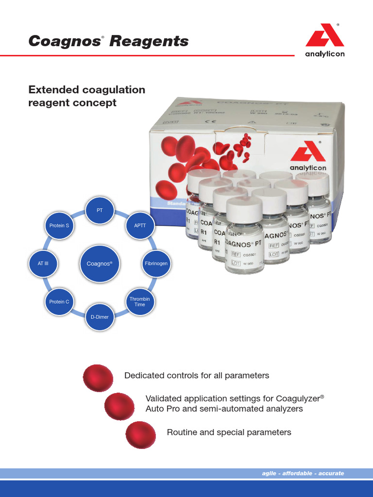 Flyer - Coagnos Reagents - GB - 03.01 | PDF | Coagulation | Macromolecules