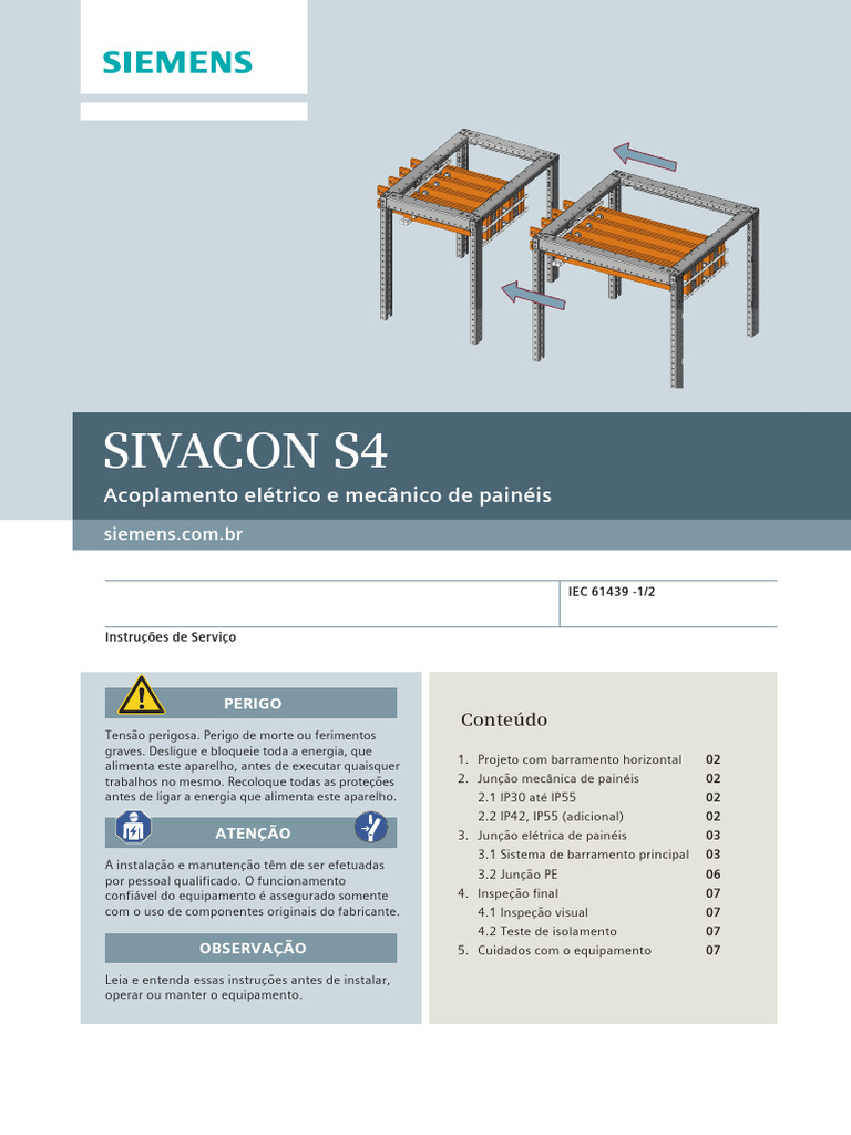 Manual Acoplamento Sivacon s4 2016 PT | PDF | Parafuso