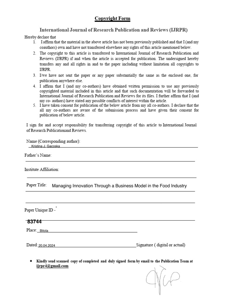 Copy Right Form | PDF