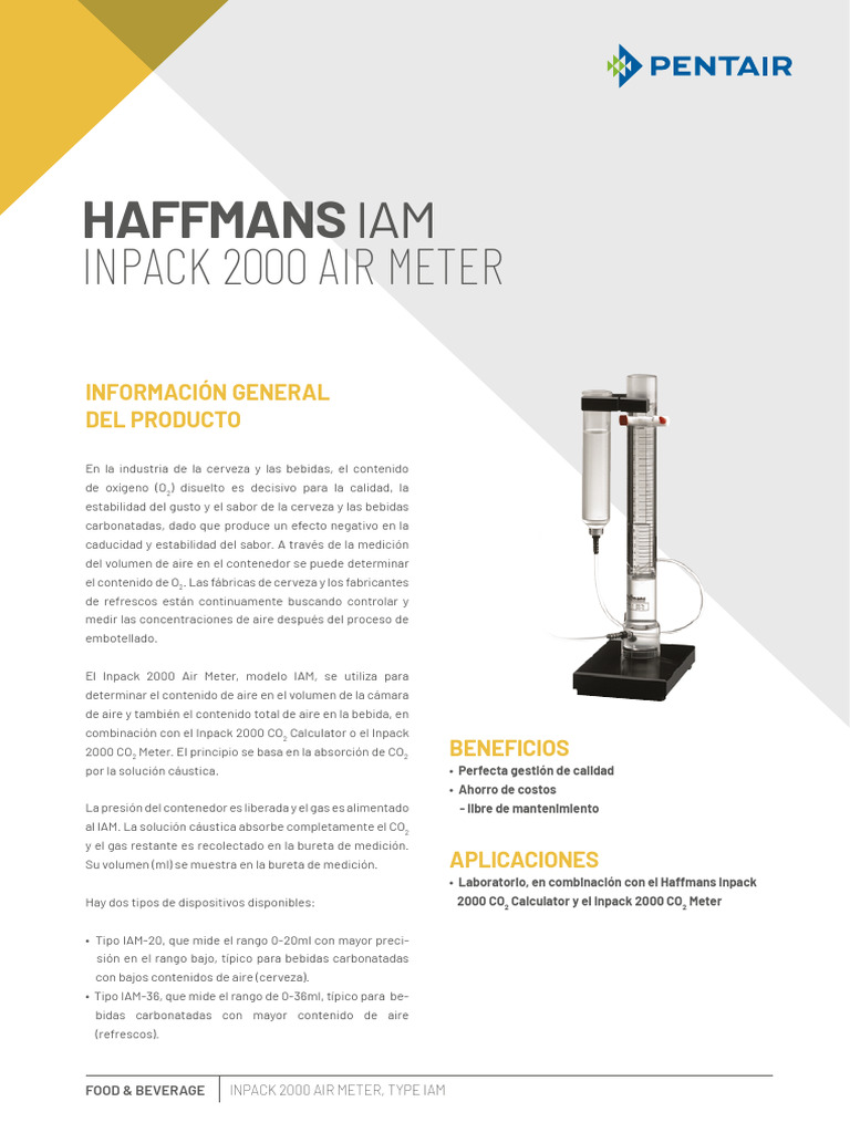 Haffmans IAM InPack 2000 Air Meter | PDF | Dióxido de carbono ...