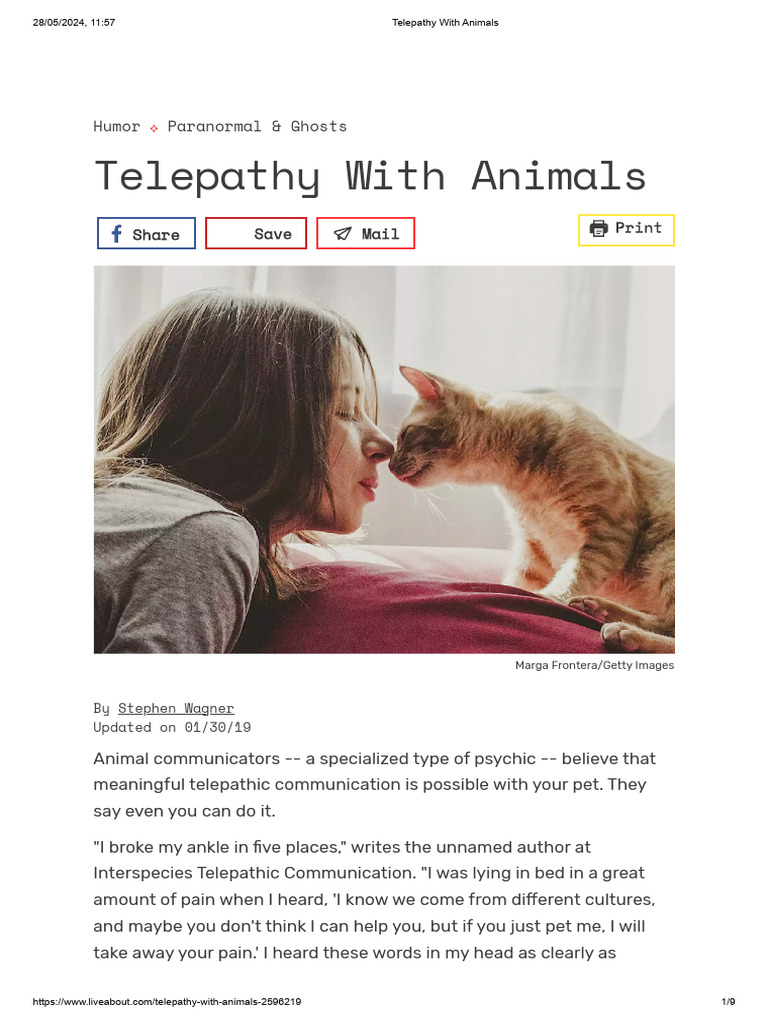 2021 WAGNER Telepathy With Animals | PDF | Communication | Telepathy