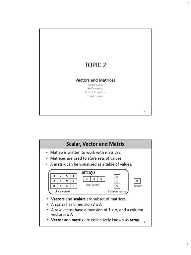 T2 Vector and Matrix | PDF | Matrix (Mathematics) | Vector Space