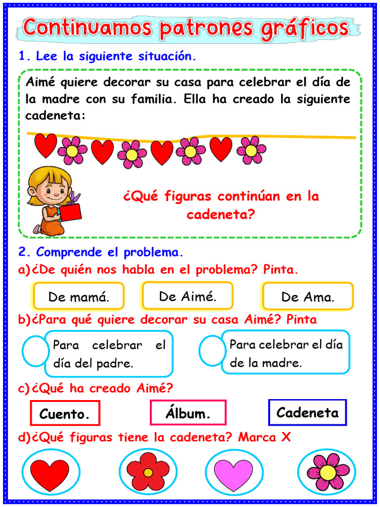 Ficha Continuamos Patrones Gráficos Maestra Janet | PDF