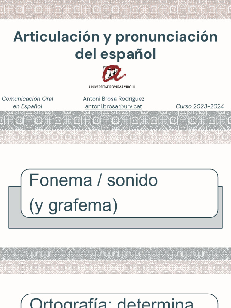 Fonética y Ortografía del Español | PDF | Vocal | Voz humana