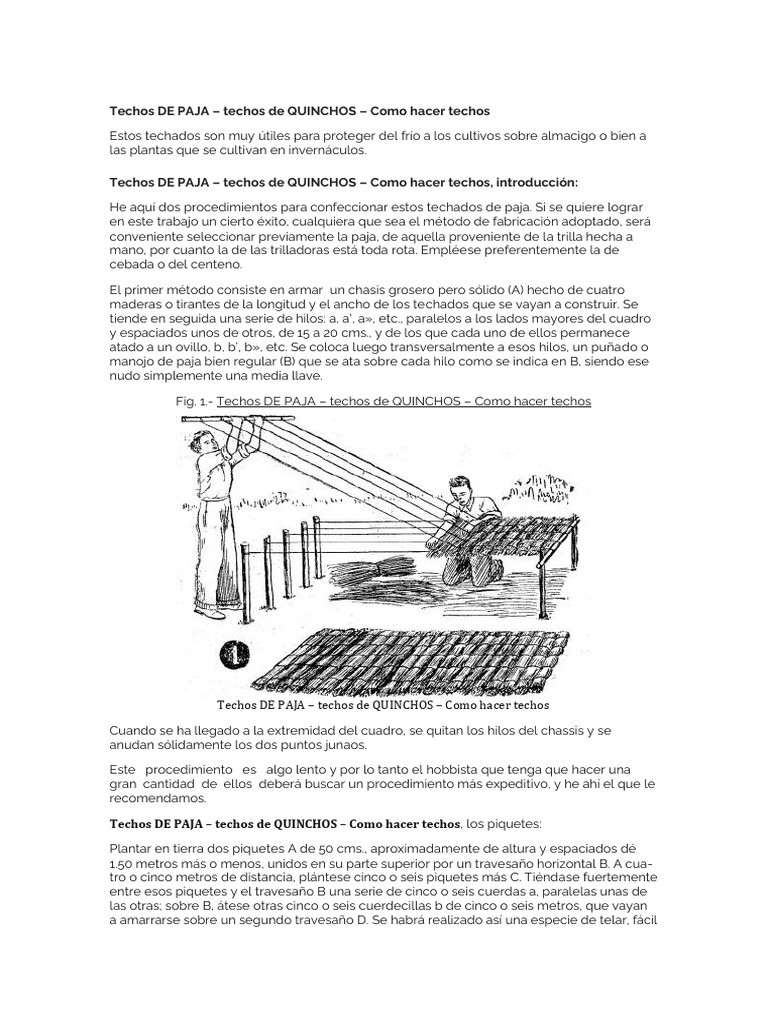 Cómo hacer techos de paja | PDF